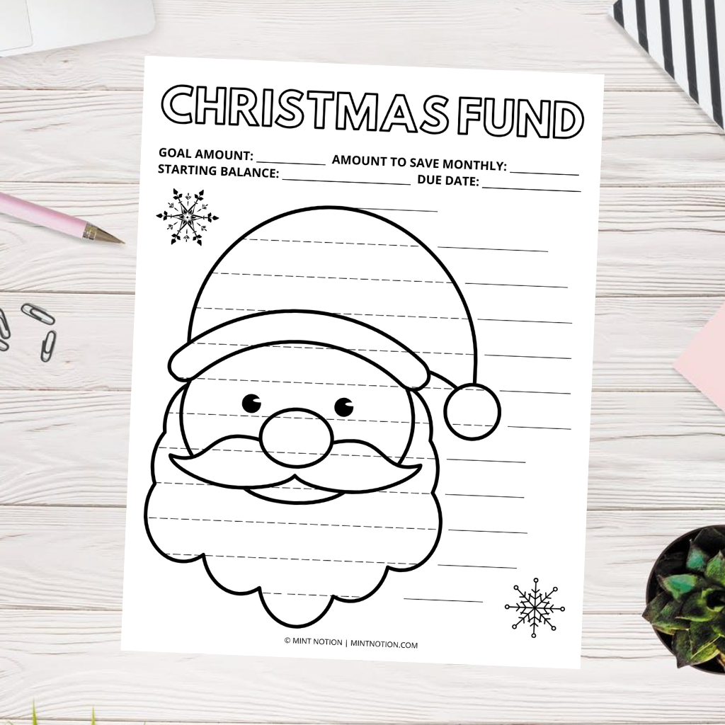 Christmas Savings Tracker - Santa Claus (Printable) – Mint Notion Shop