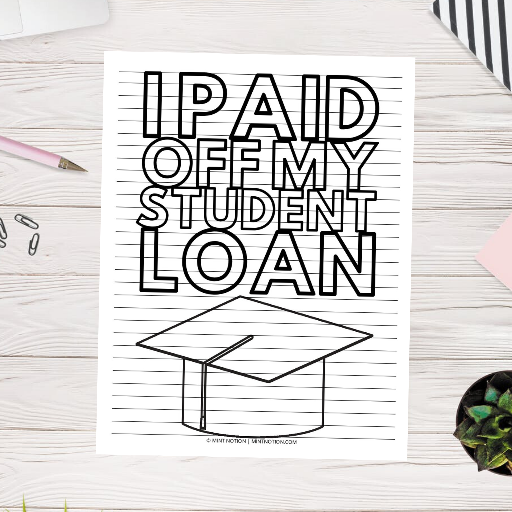 Student Loan Progress Chart (Printable) – Mint Notion Shop